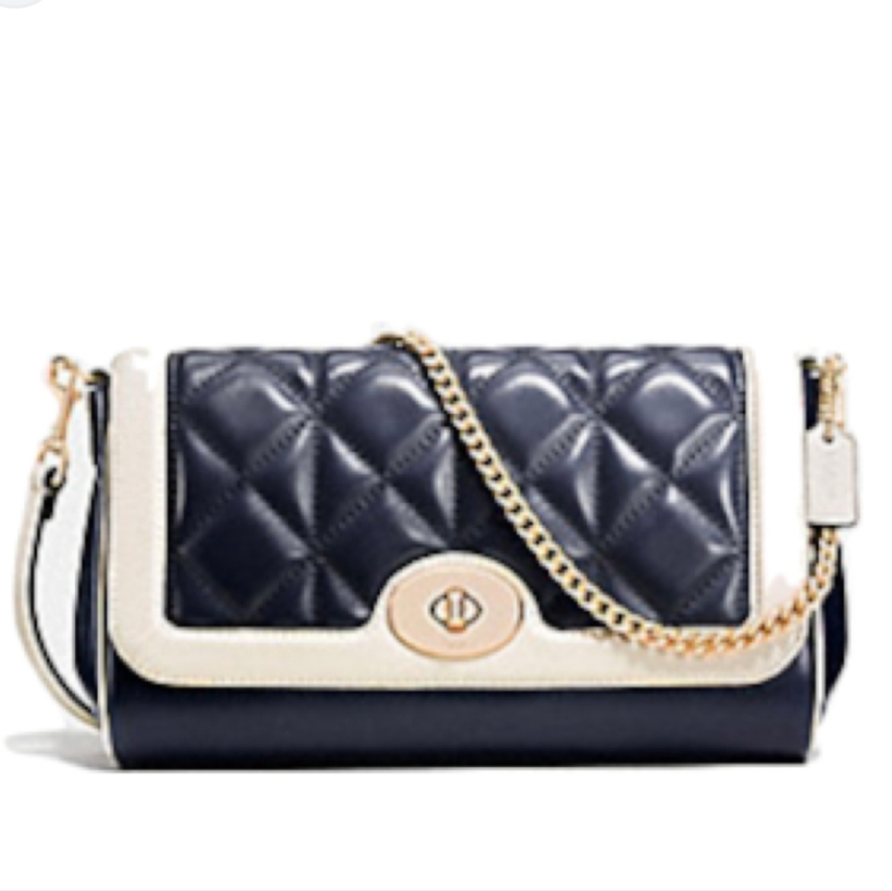 Coach Ruby Crossbody Midnight Navy Chalk Quilted Leat… - Gem